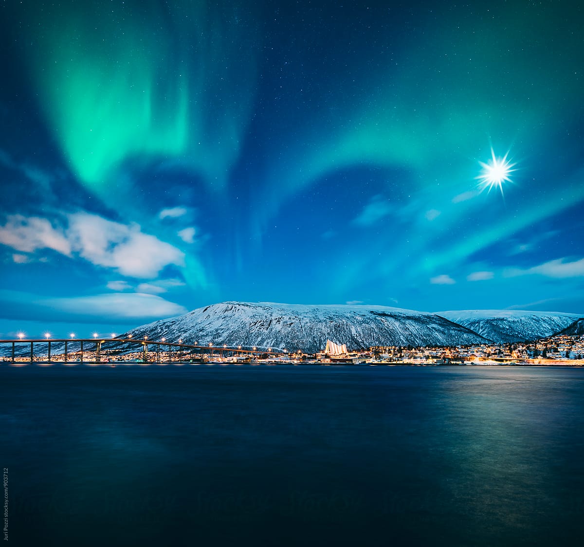 "Northern Lights Over Tromso City In Winter" by Stocksy Contributor ...