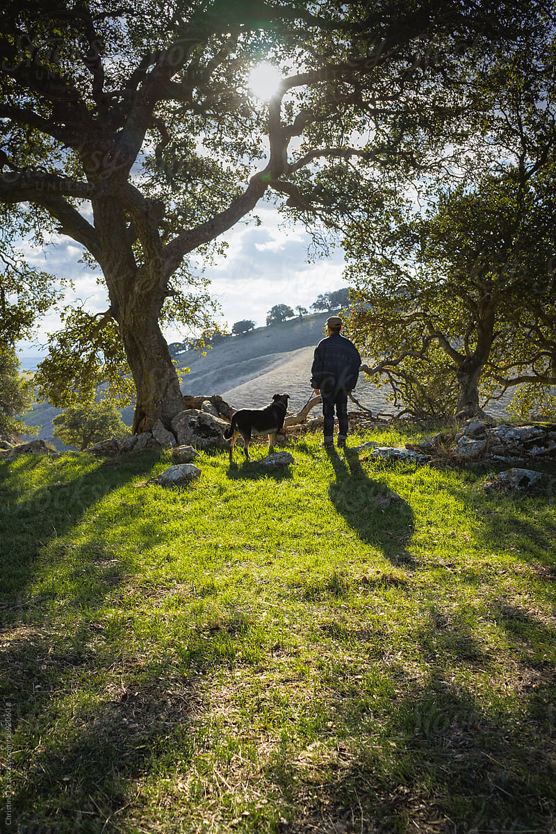 "Man Walking His Dog Outside In Nature" by Stocksy Contributor ...
