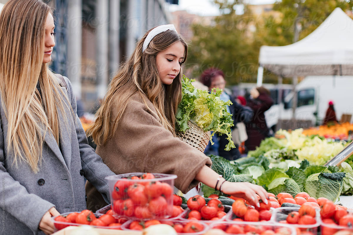 "Women Shopping Vegetables And Fruits On The Market" by Stocksy ...
