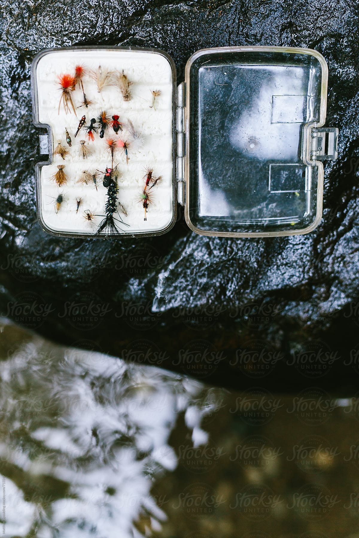 "Fly Fishing Lures And Flies In Fishing Tackle Box" by Stocksy ...