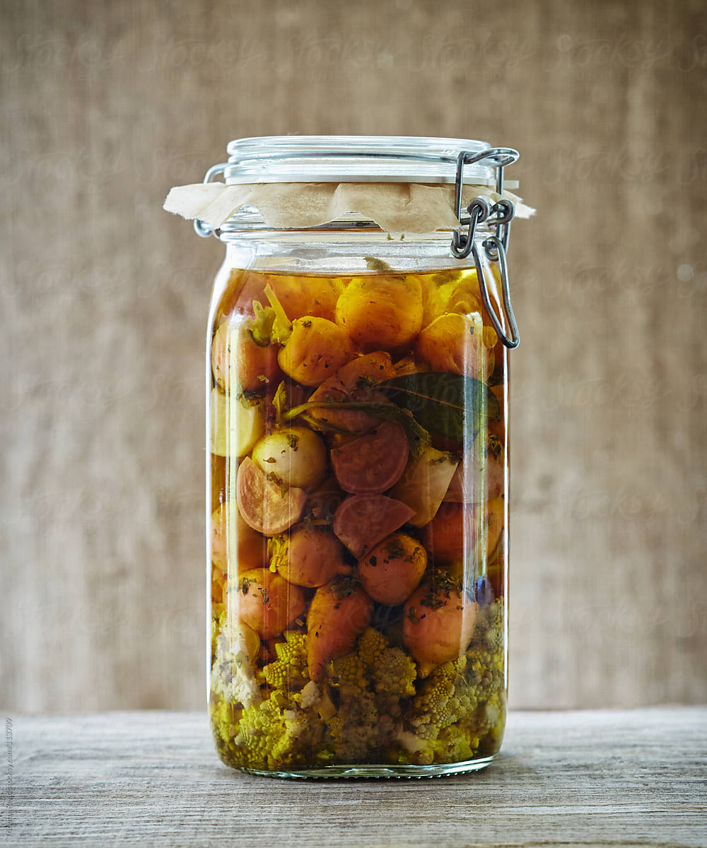 "Still Life Of Fermented Pickled Vegetables In Glass Jar" by Stocksy ...