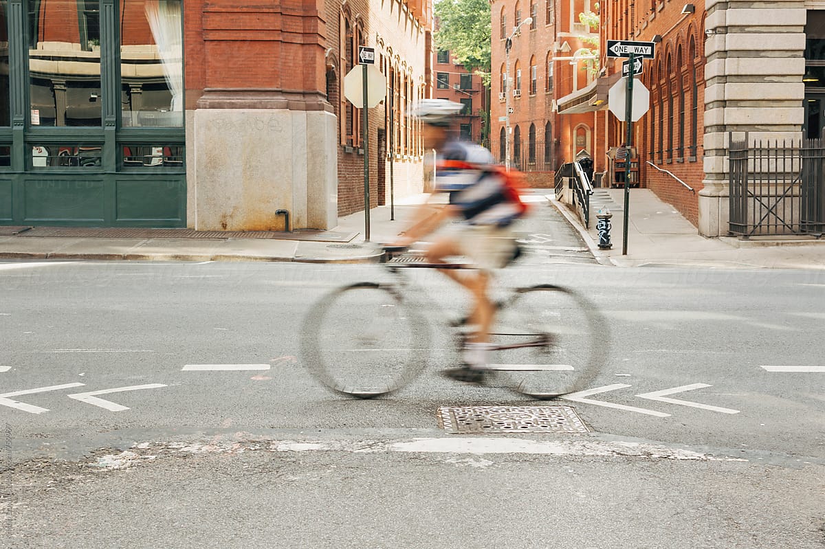 "Cyclist On City Street. New York City." by Stocksy Contributor ...