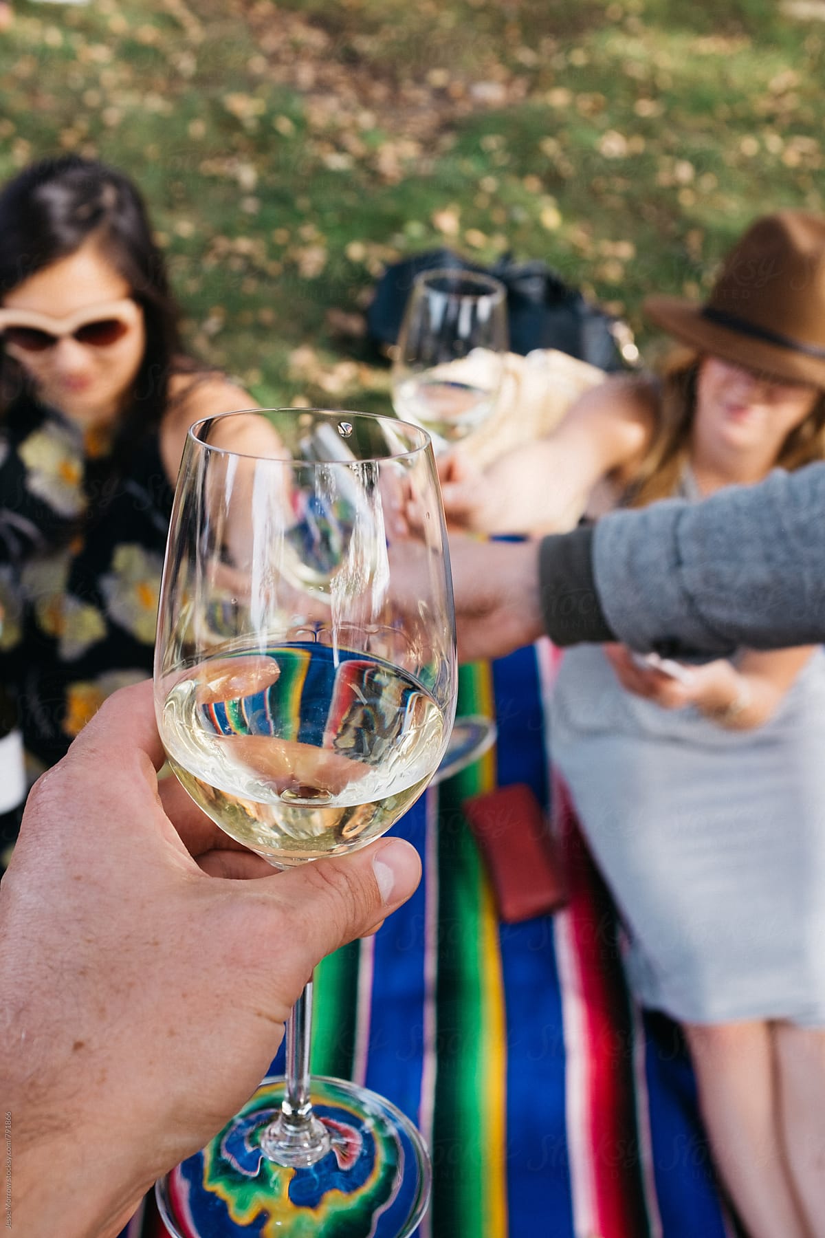 "Group Of Friends Cheers And Clank Wine Glasses At Vineyard" by Stocksy ...