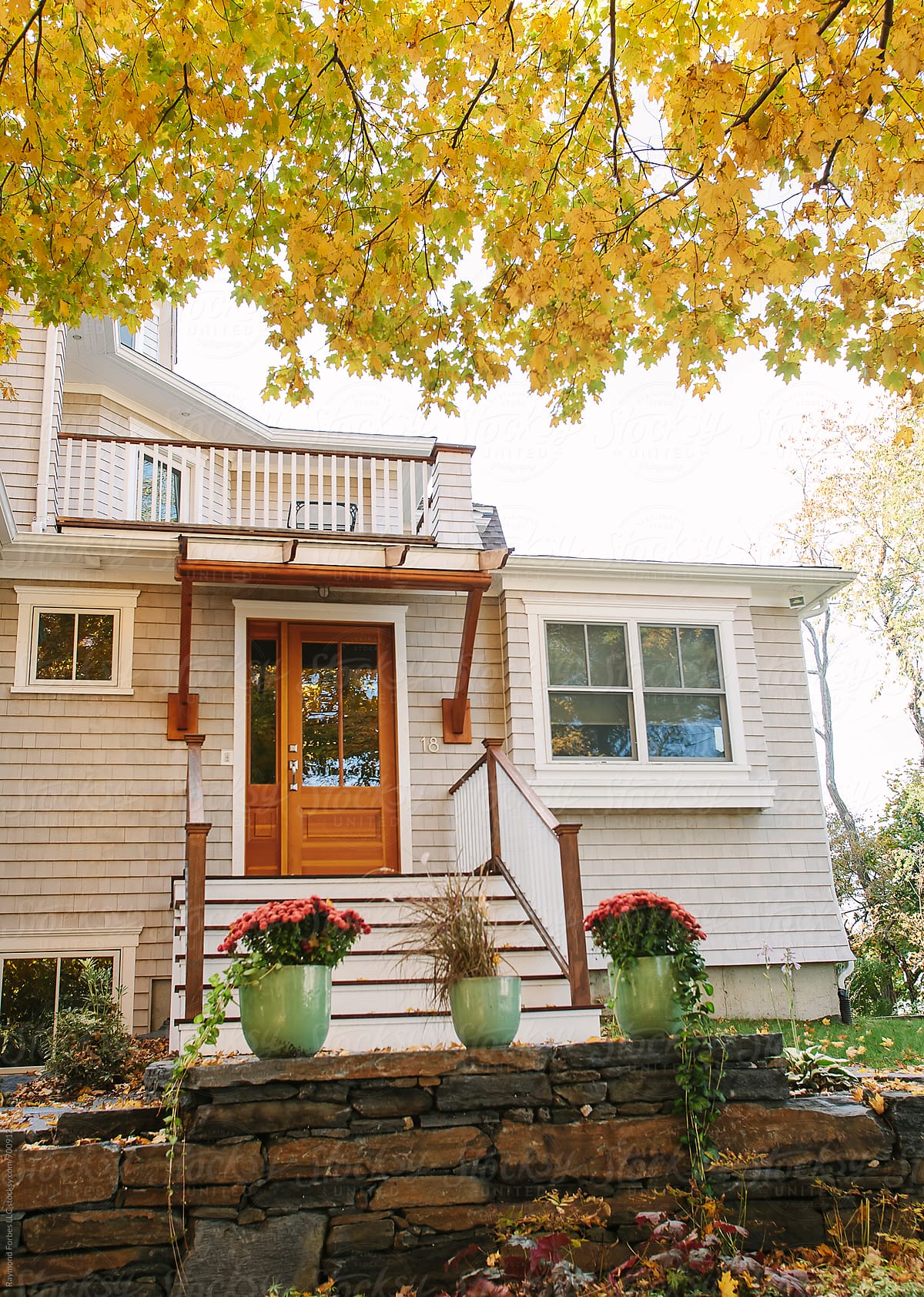"Exterior Of House In Autumn" by Stocksy Contributor "Raymond Forbes ...