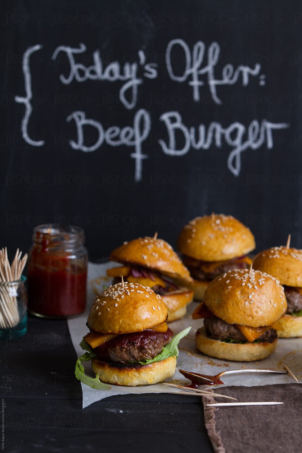 "Mini Beef Burgers" by Stocksy Contributor "Renáta Török-Bognár" - Stocksy