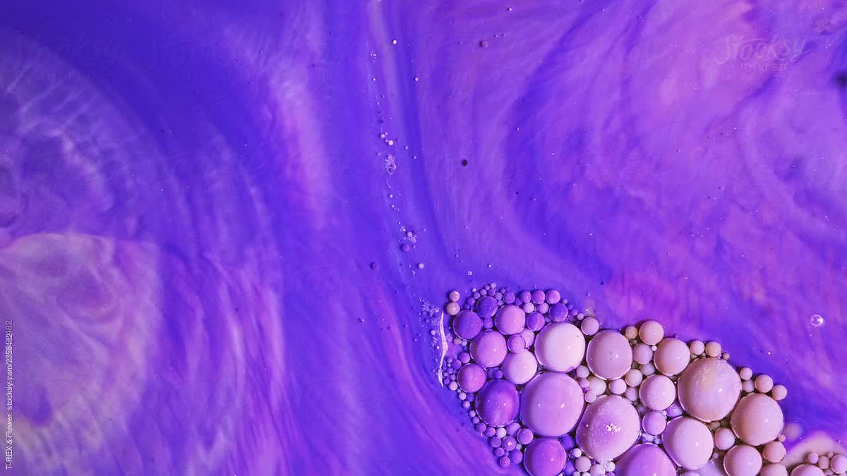 "Slow Flow Of Purple Paint With Shiny Bubbles" by Stocksy Contributor ...
