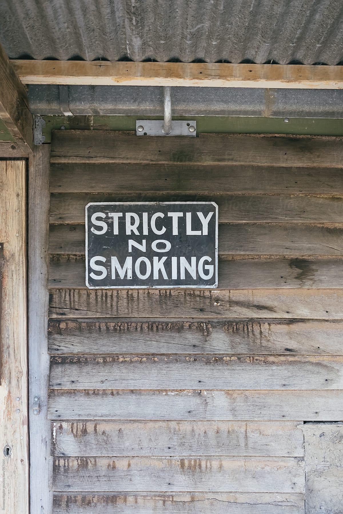 "Vintage No Smoking Sign In Shed" by Stocksy Contributor "Rowena Naylor ...