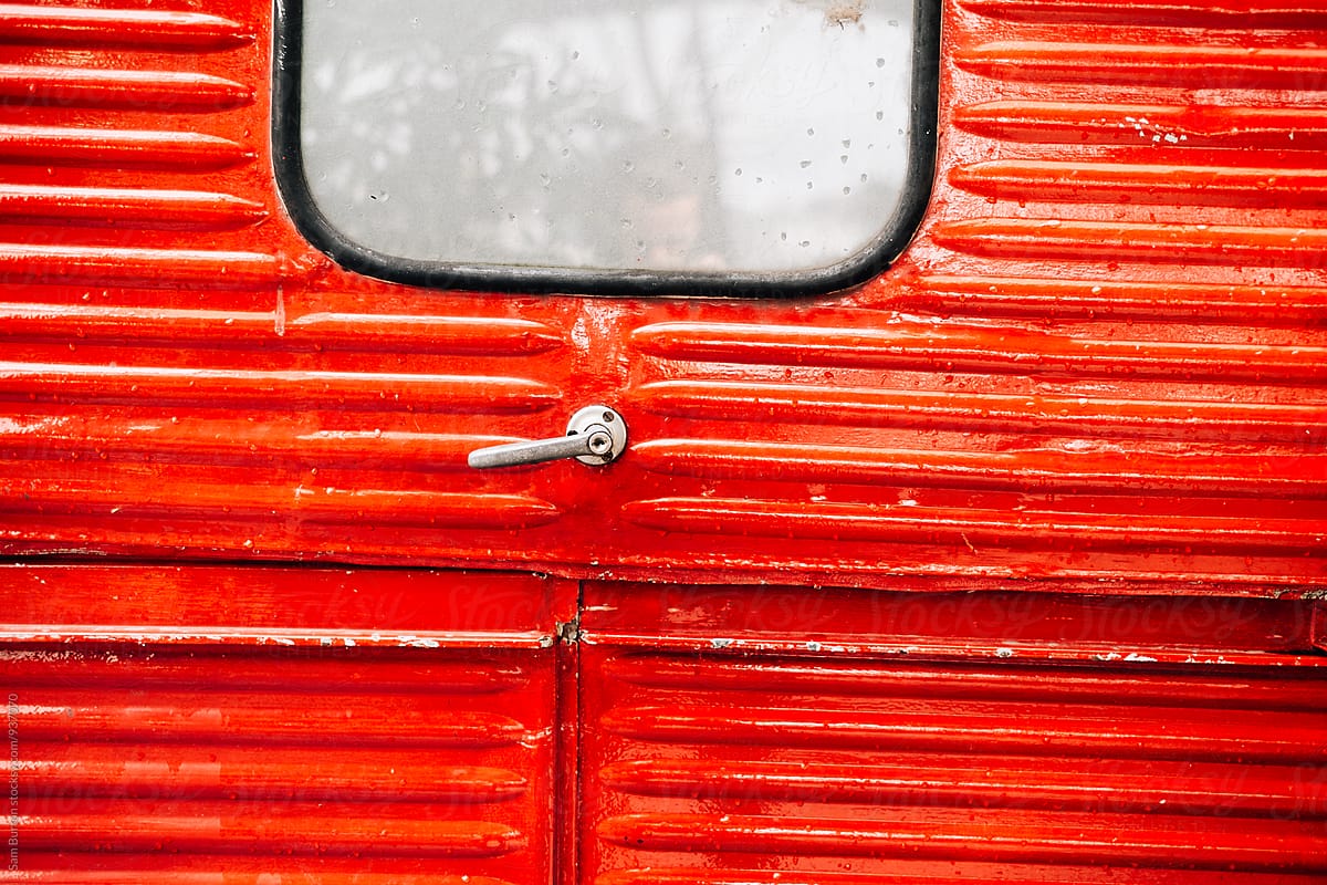"Red Vintage Van" by Stocksy Contributor "Sam Burton" - Stocksy