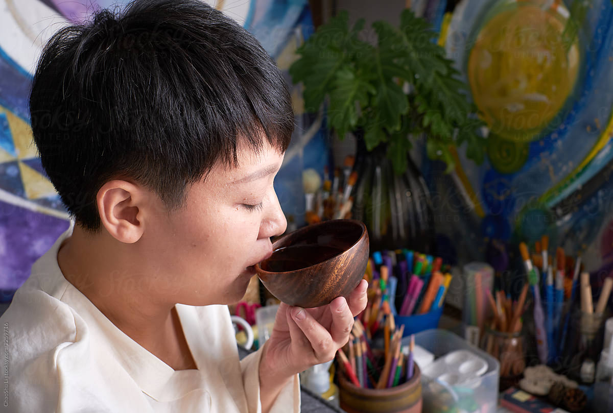 "Asian Woman Painter, Art Painter. Work At Home" by Stocksy Contributor ...