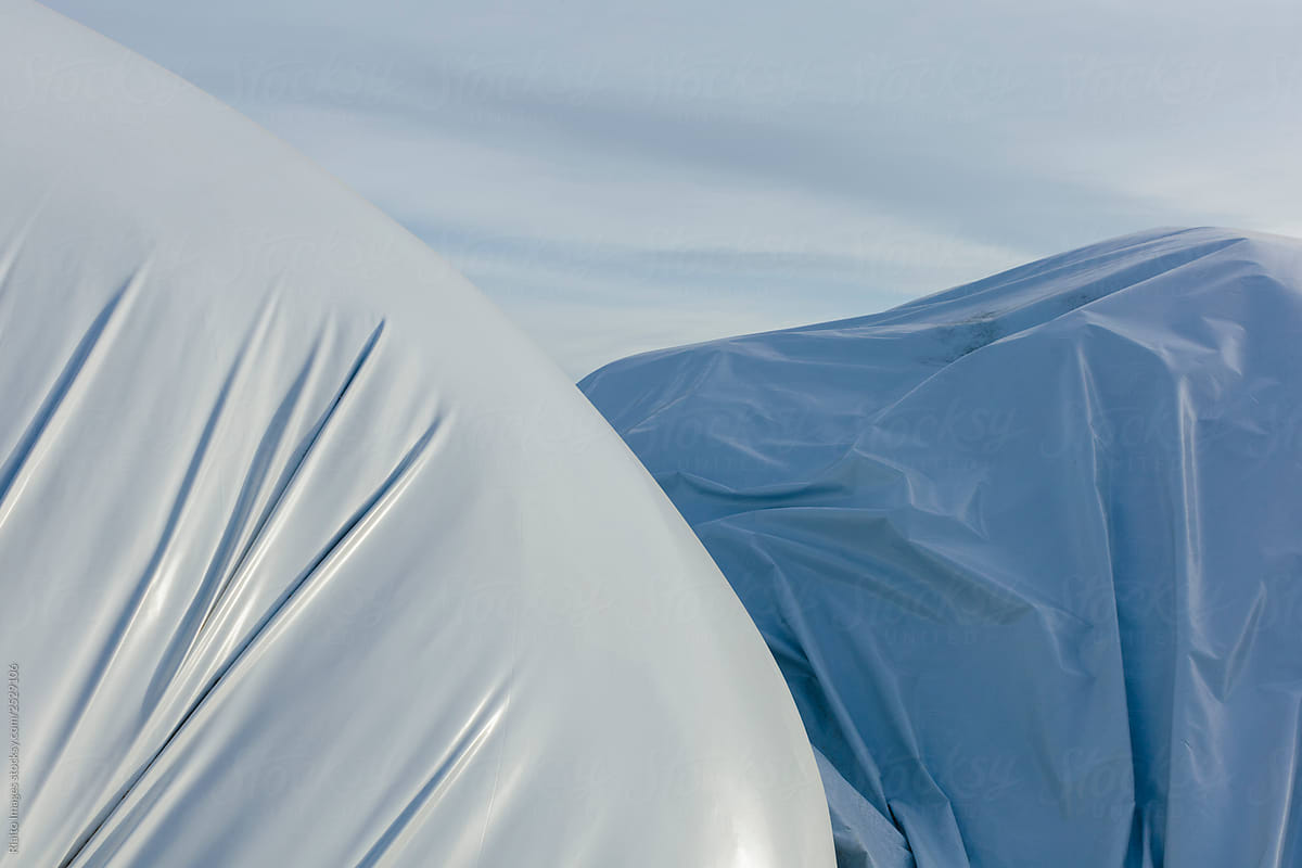 "White Vinyl Covering Large Hay Bale" by Stocksy Contributor "Rialto ...