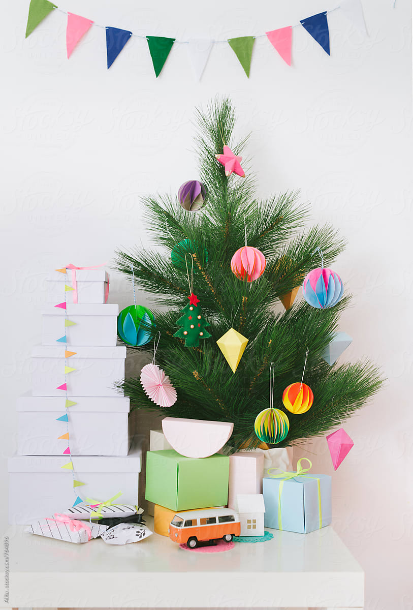 "Holiday Tree Decorated With Paper Craft" by Stocksy Contributor "Alita ...