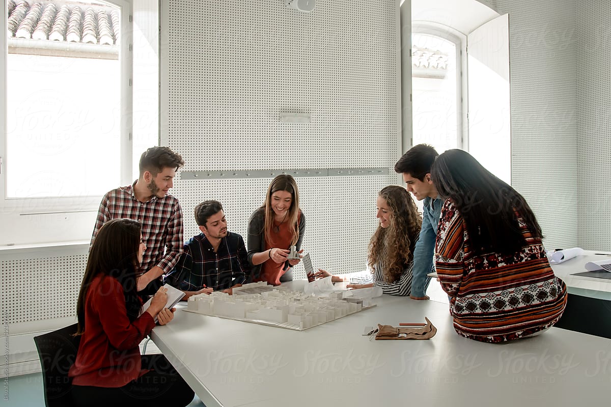 "Group Of Students Making Architectural Project" by Stocksy Contributor ...