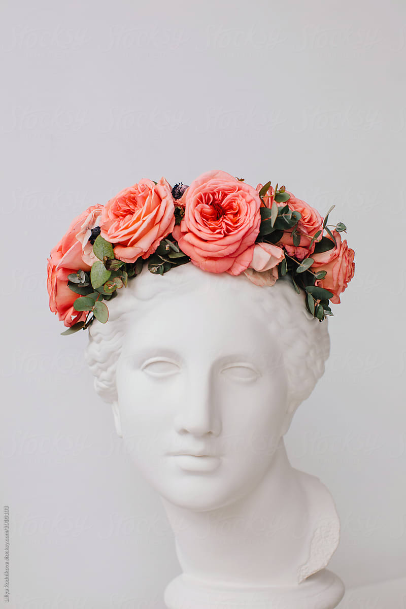 "Gypsum Bust With Floral Wreath" by Stocksy Contributor "Liliya ...