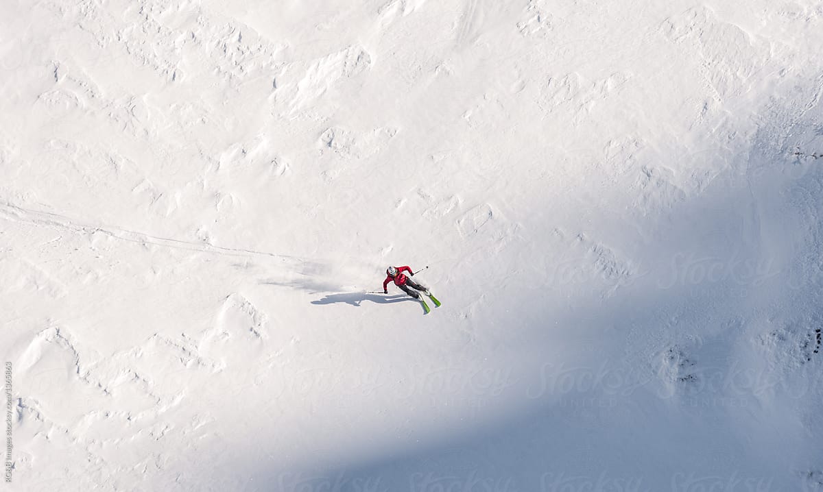 "Male Skier Skiing Off Piste On A Bright Day" by Stocksy Contributor ...