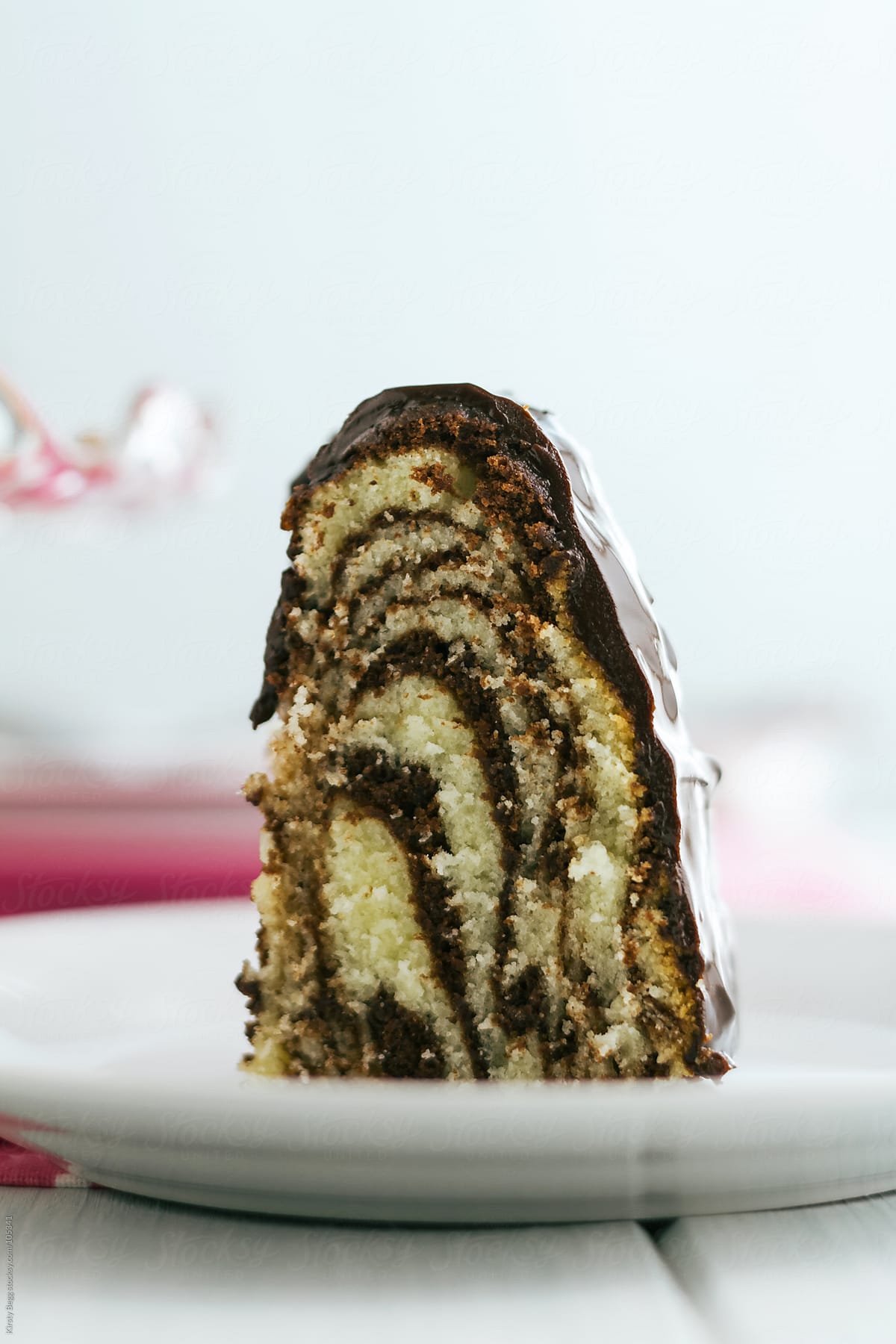 "Zebra Print Chocolate Bundt Cake Slice Vertical" by Stocksy ...