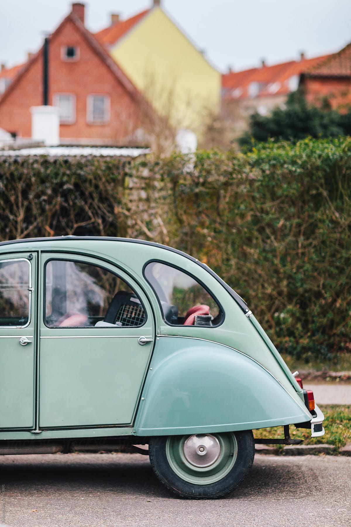 "Vintage Mint Green Car In Suburban Street" by Stocksy Contributor ...