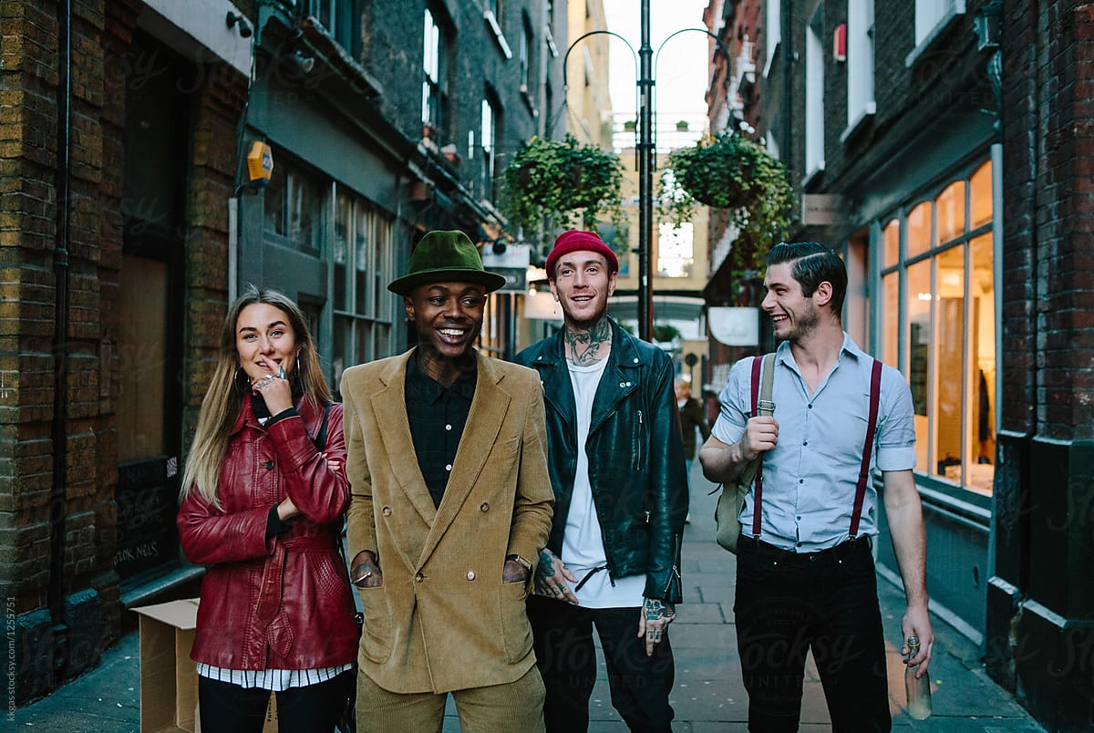 "Four Cool Friends Out In The City." by Stocksy Contributor "Kkgas ...