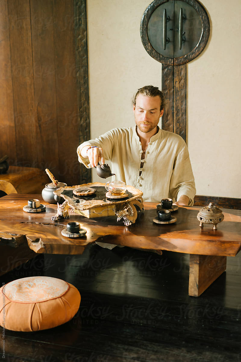 "Man Pouring Tea While Conducting Ceremony" by Stocksy Contributor ...