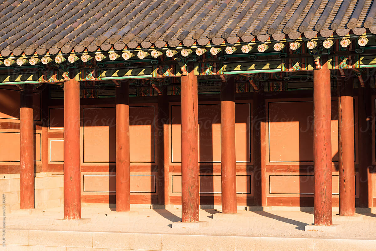 Japanese Architecture Columns Traditional Red Columns Of The