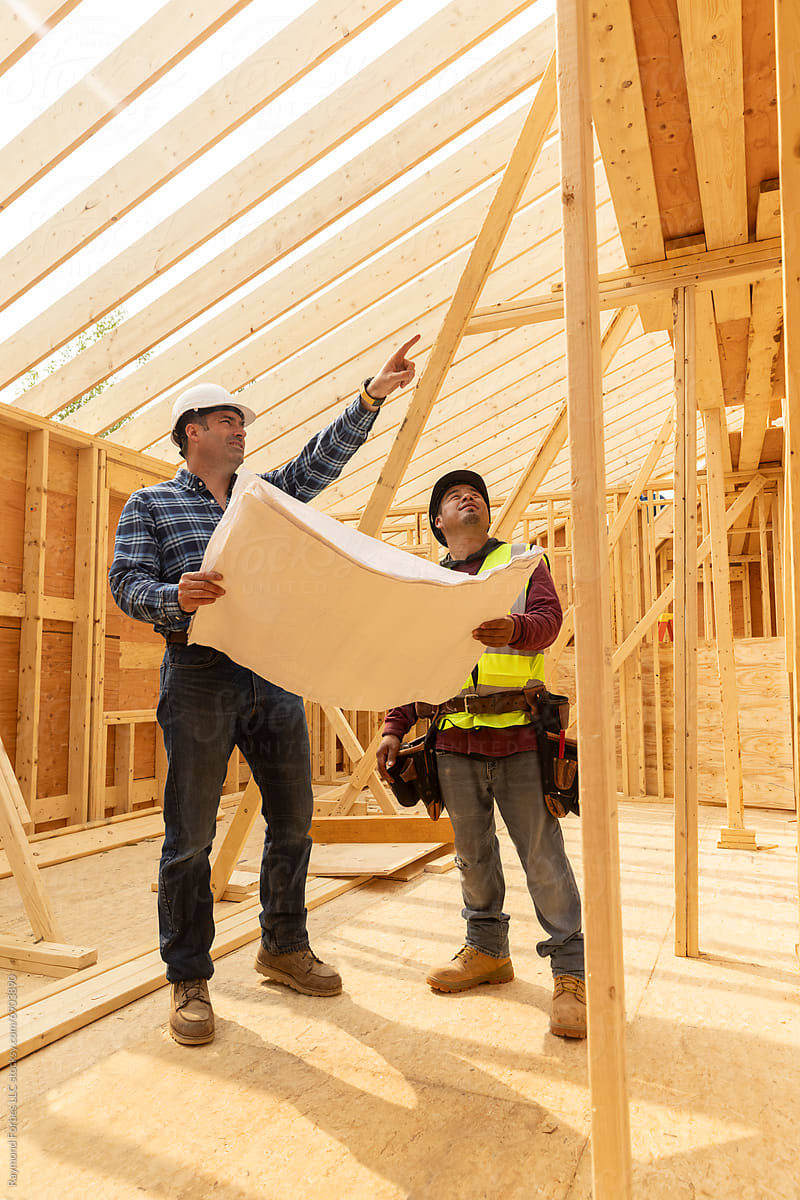 "Construction Manager Meeting With House Plans" by Stocksy Contributor ...