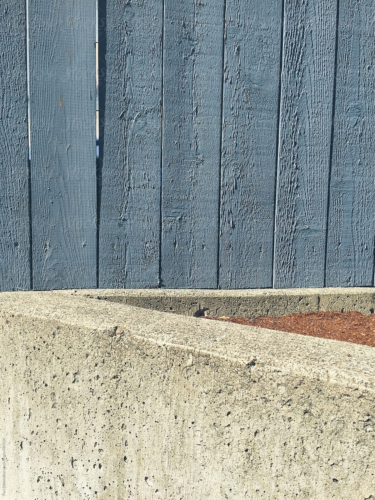 "Concrete Wall And Painted Blue Fence, Close Up" by Stocksy Contributor ...