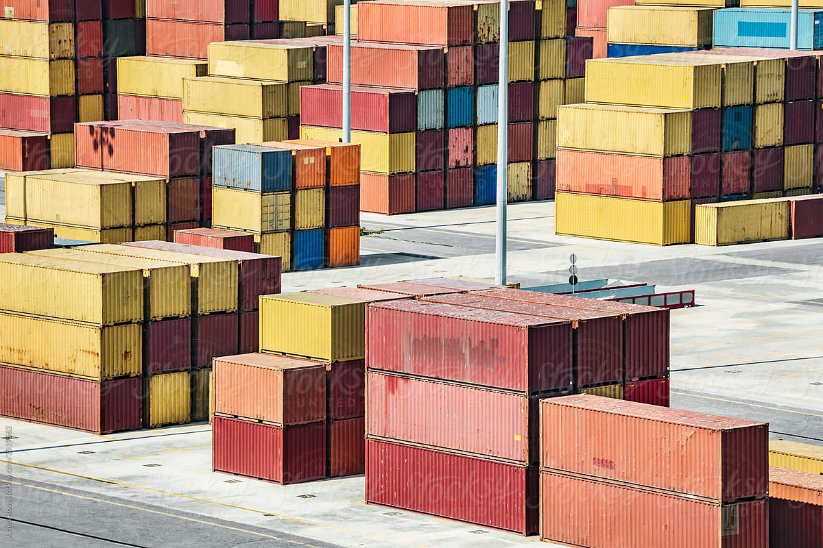 "Shipping Containers" by Stocksy Contributor "James Ross" - Stocksy
