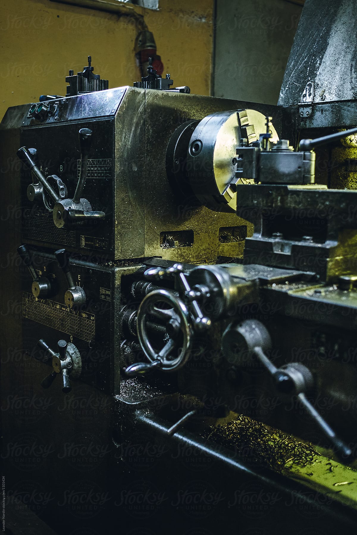 "Old Vintage Engine Lathe" by Stocksy Contributor "Akela - From Alp To ...