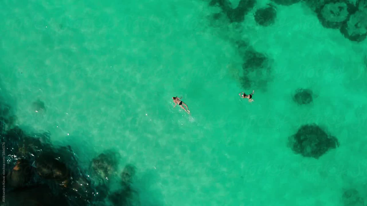 "Two Woman Swim And Float In The Turquoise Clear Sea" by Stocksy ...