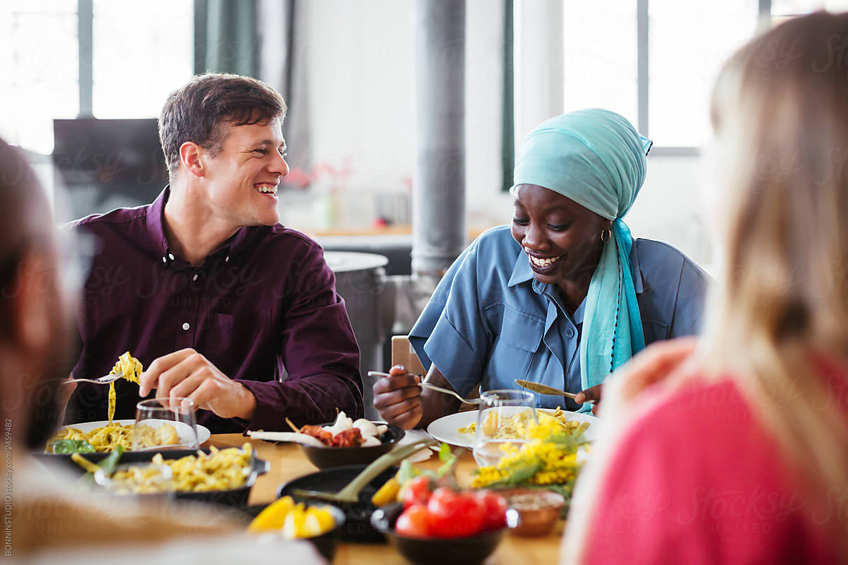"Friends Having Fun At A Dinner Party." by Stocksy Contributor ...