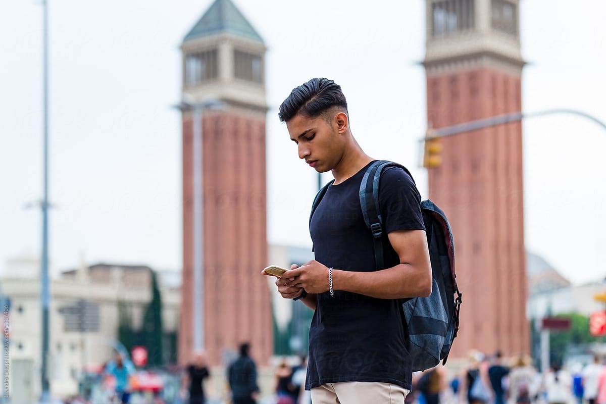 "Man Searching Location In A Map App" by Stocksy Contributor "Leandro ...
