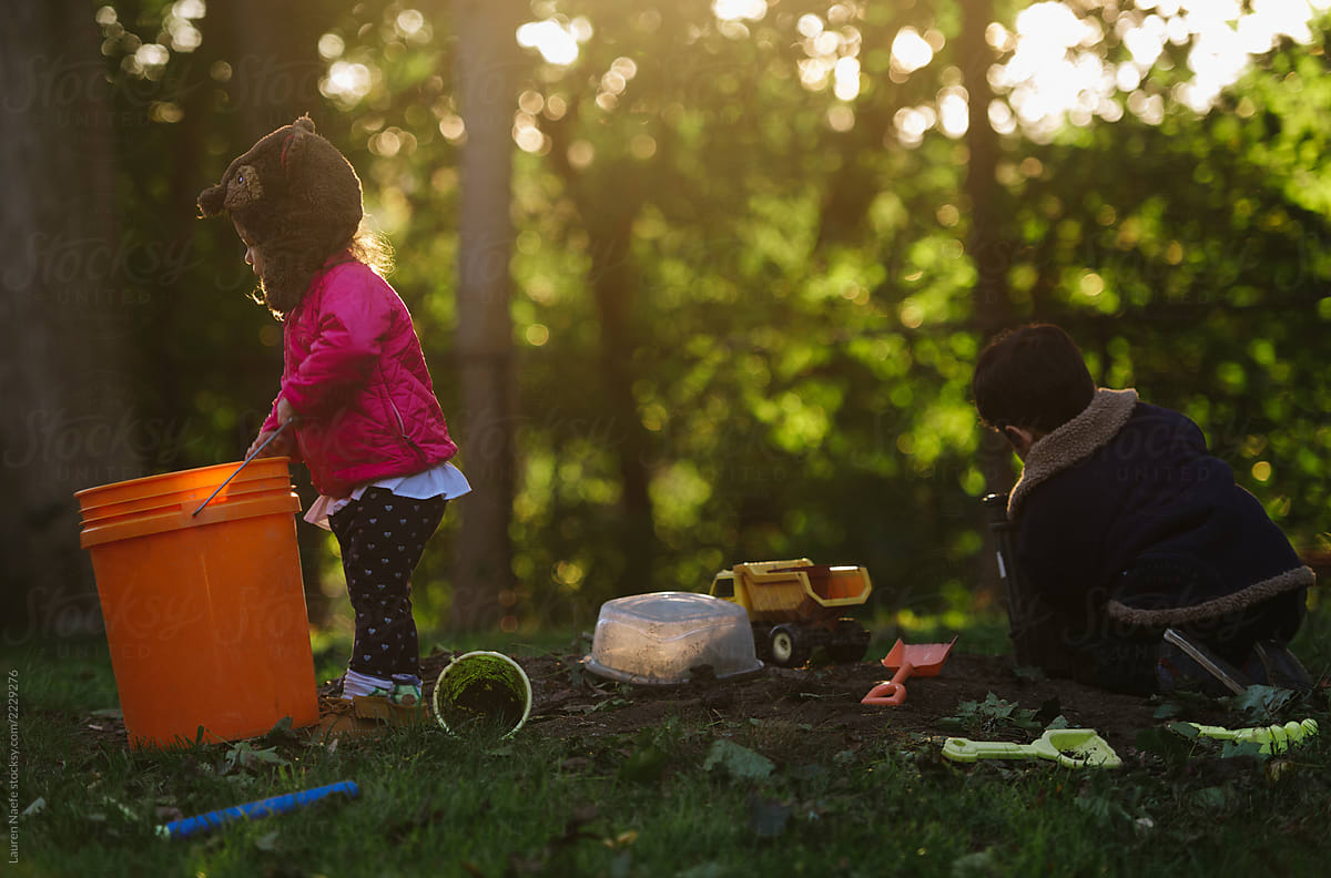 "Kids Playing Outside With Dirt And Buckets" by Stocksy Contributor ...