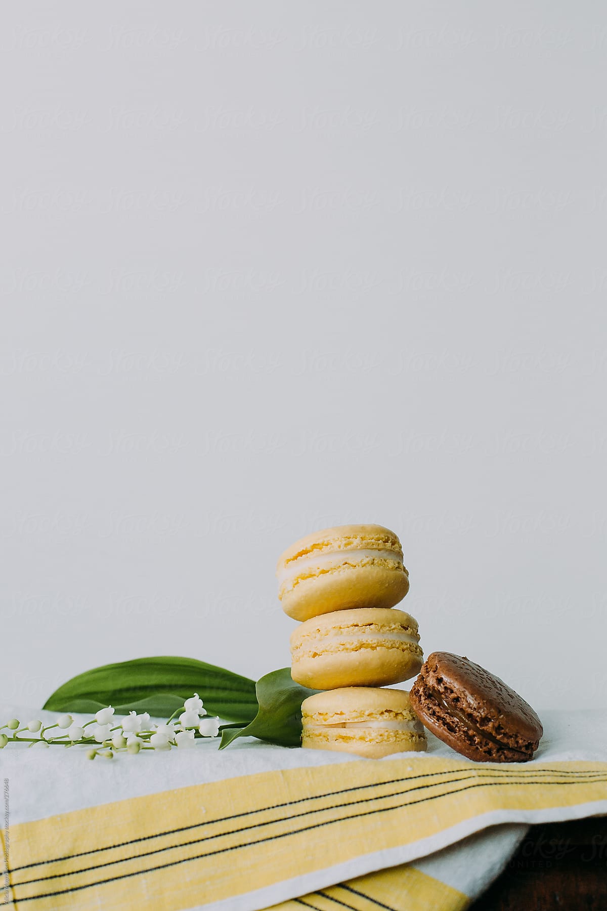 "Stack Of Macarons And Lily Of The Valley Still Life" by Stocksy ...