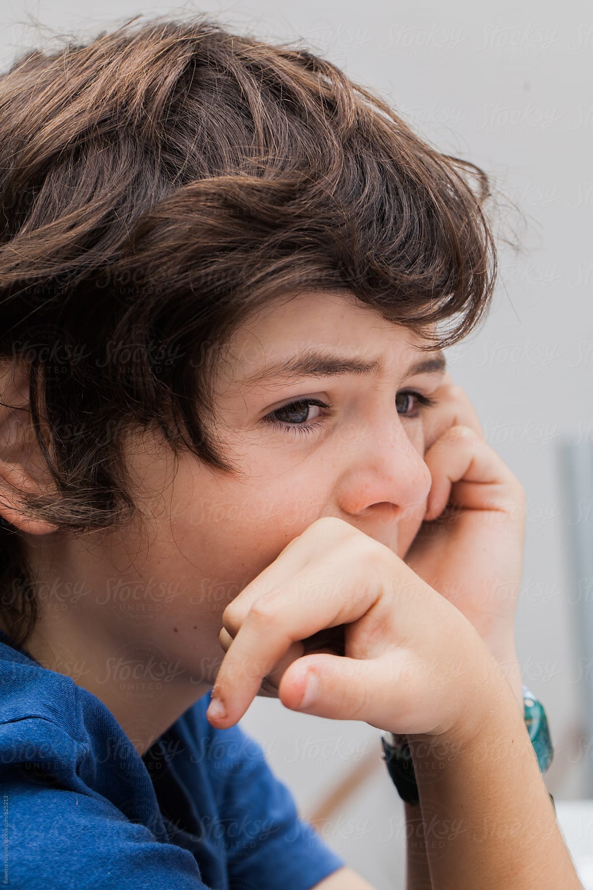 "Young Boy Looking Worried" by Stocksy Contributor "Rowena Naylor ...