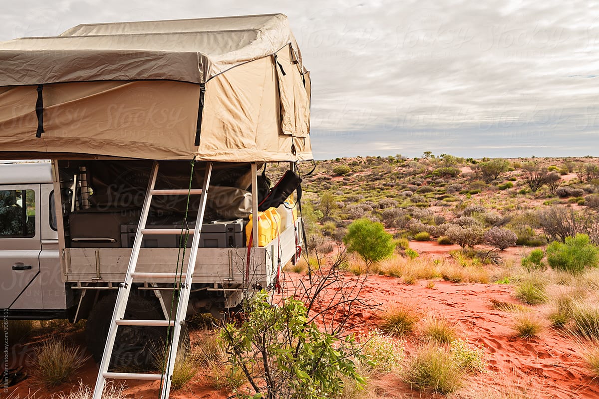 "Four Wheel Driver With Rooftop Camper In Outback Australia" by Stocksy ...