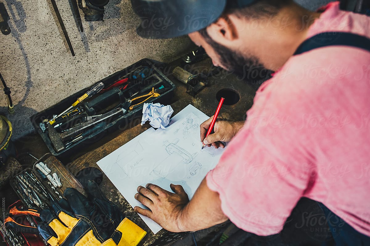 "Handyman Drawing" by Stocksy Contributor "Lumina" - Stocksy