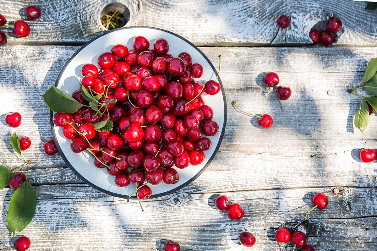 "Plate Full Of Fresh Sweet Cherries" by Stocksy Contributor "Jovo ...