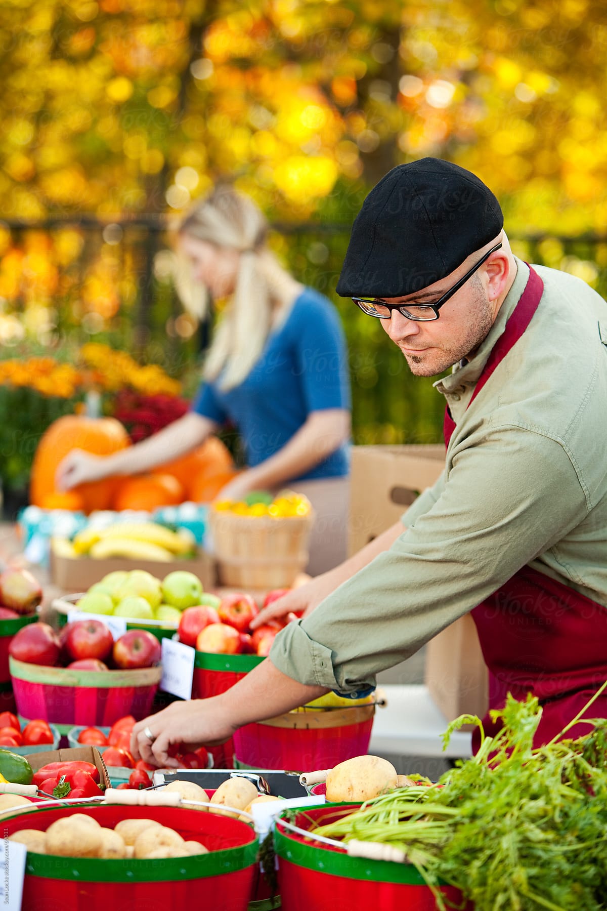"Farmer's Market: Grower Checking Out Produce Arrangement" by Stocksy ...