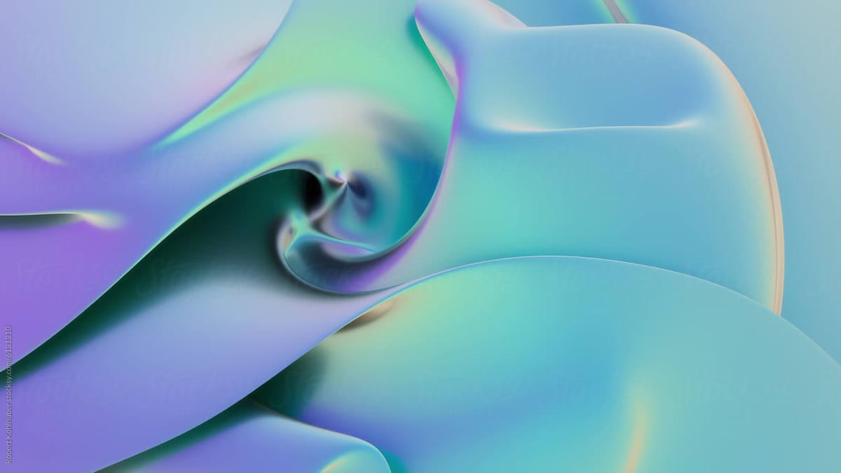 "3D Animation Of A Flowing Abstract Wavy Holographic Cloth" by Stocksy ...