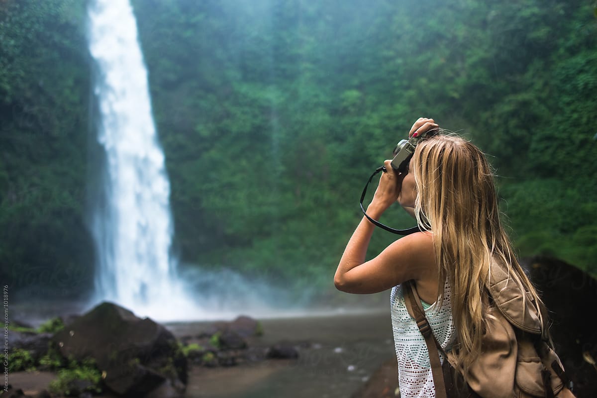 "Photographer Woman Taking Pictures Of A Waterfall" by Stocksy ...