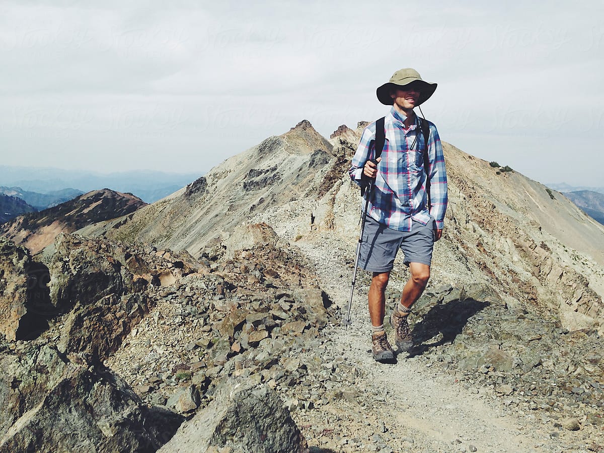 "Man Hiking Trail In Mountains" by Stocksy Contributor "Rialto Images ...