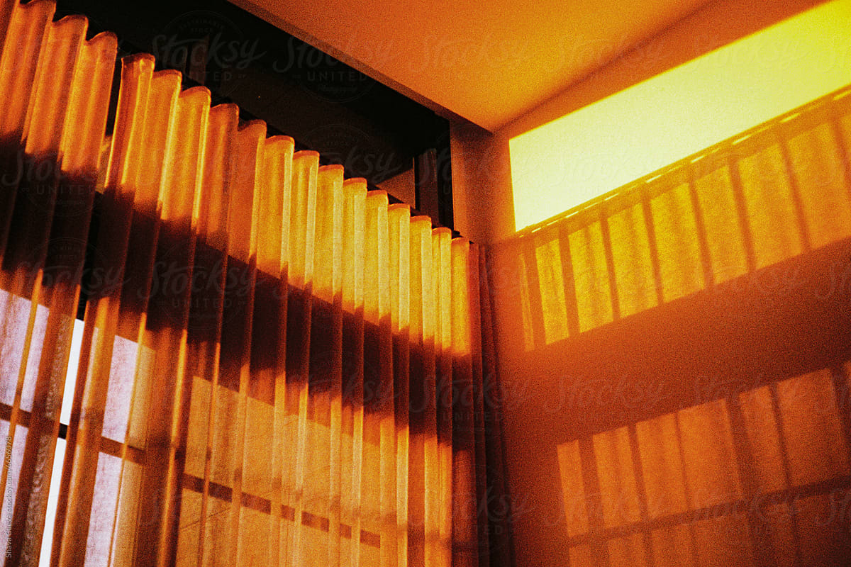 "Film Photo Of A Beautiful Sunlight Casting Shadows On Curtains" by ...
