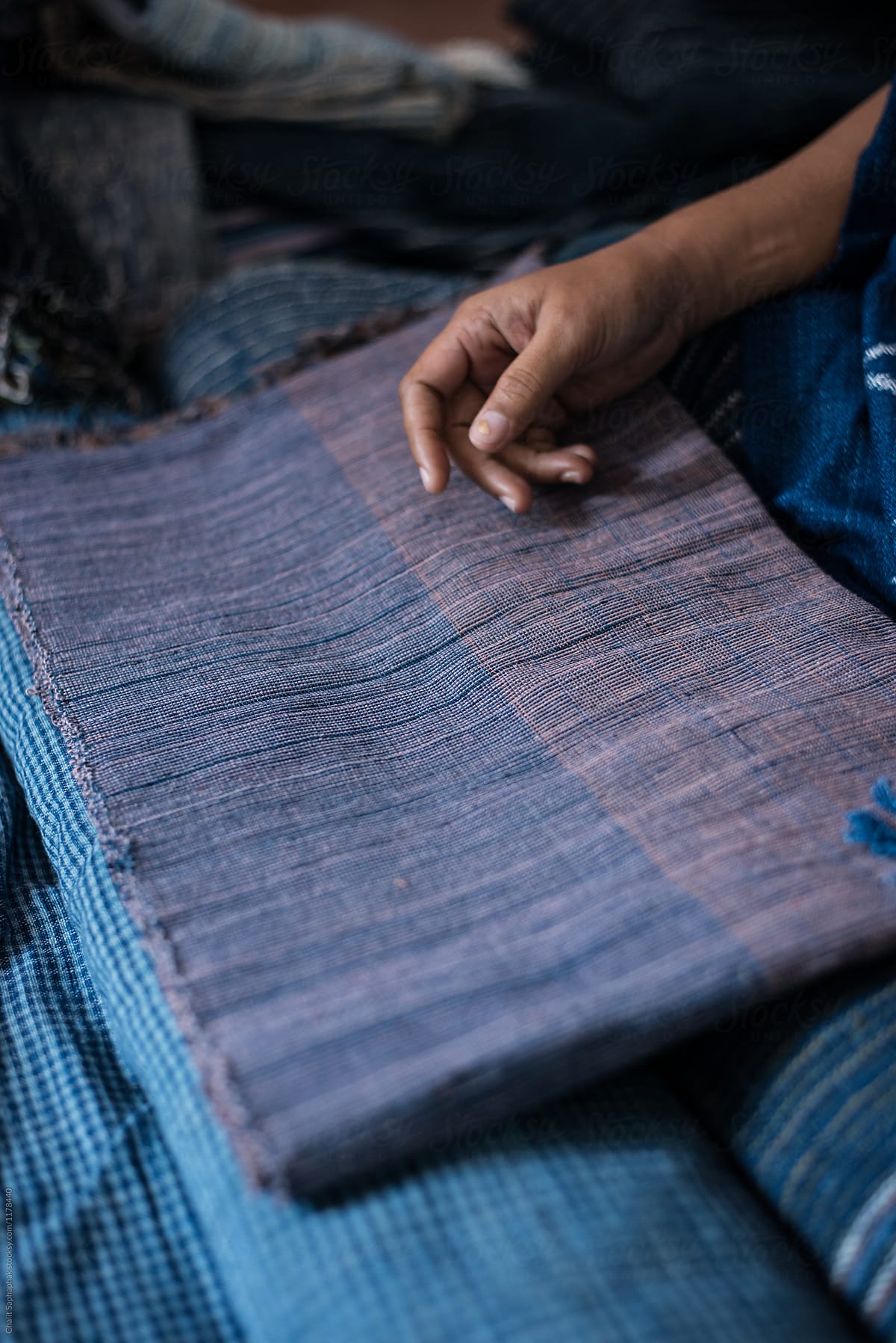 "Traditional Indigo Fabric" by Stocksy Contributor "Chalit Saphaphak ...