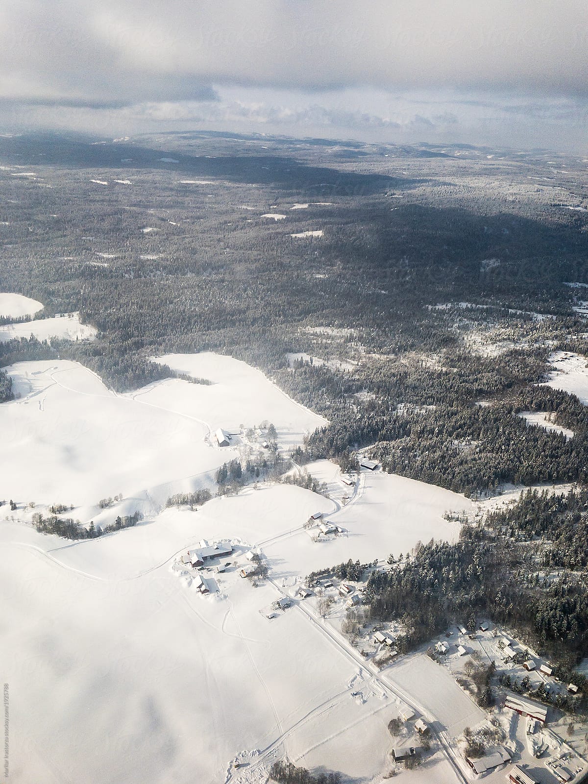 "View Of A Rural Snowy Area From An Airplane" by Stocksy Contributor ...