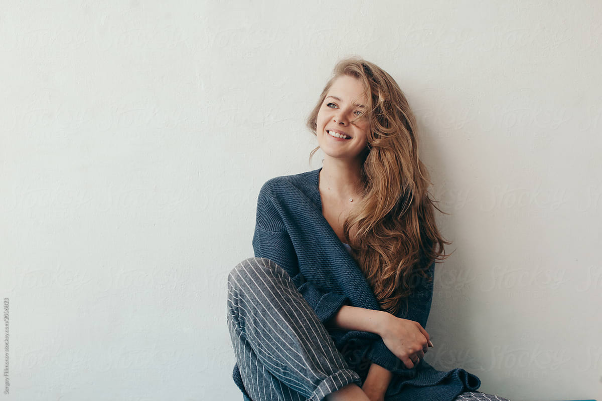 "Studio Portrait Of Happy Woman" by Stocksy Contributor "Serge ...