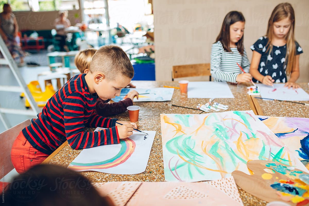 "Children On Painting Class" by Stocksy Contributor "Lumina" - Stocksy