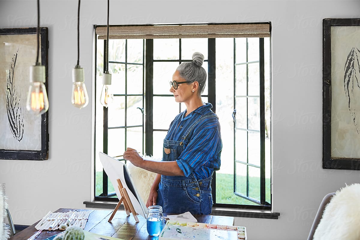 "Mature Woman Artist Creating Art" by Stocksy Contributor "Trinette ...