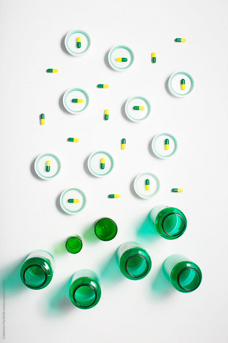 "Pills, Lids And Bottles, A Medication Still Life" by Stocksy ...