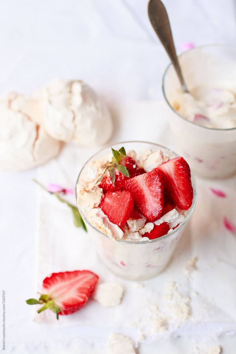 "Strawberry Eton Mess" by Stocksy Contributor "Babett Lupaneszku" - Stocksy