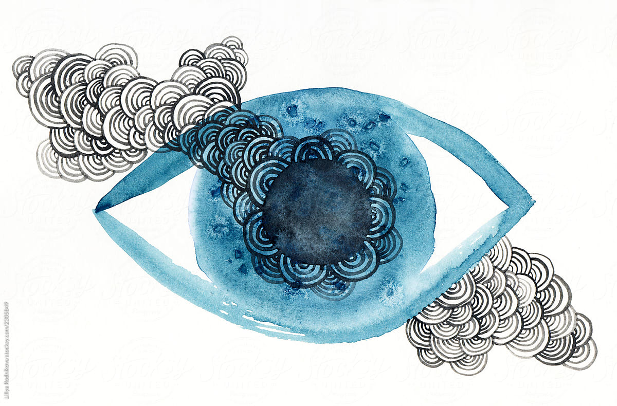 "Watercolor Eye With Abstract Pattern Around" by Stocksy Contributor ...