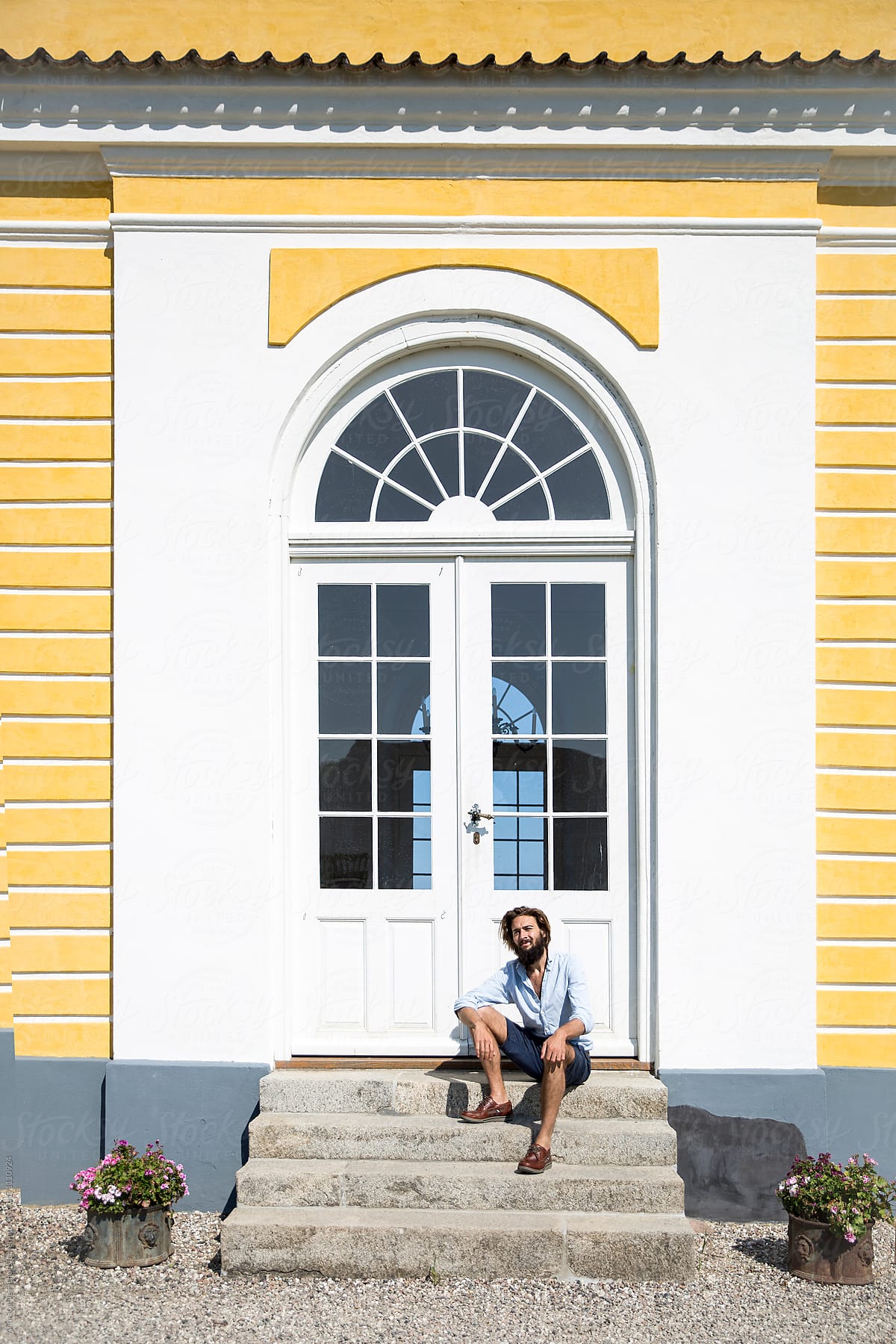 "Man Sittin On A Pair Of Stairs" by Stocksy Contributor "Bowery Image ...